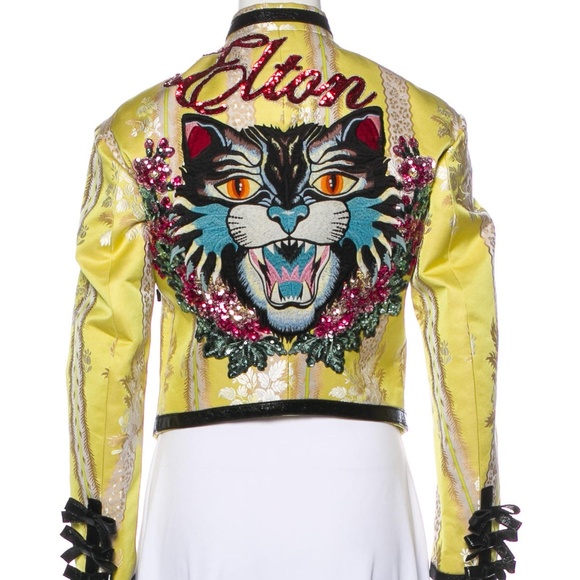 Gucci | Jackets & Coats | Gucci Embroidered Jacquard Elton Jacket W ...